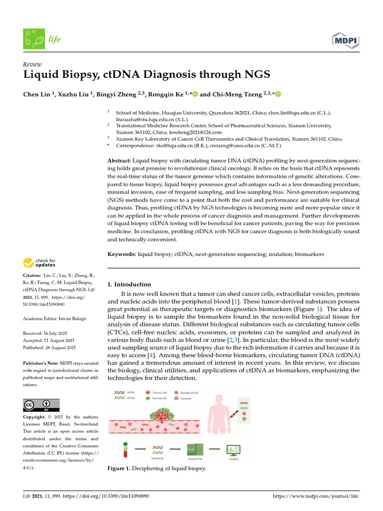 Liquid Biopsy-ctDNA Diagnosis Through NGS | PDF | Dna Sequencing | Polymerase Chain Reaction