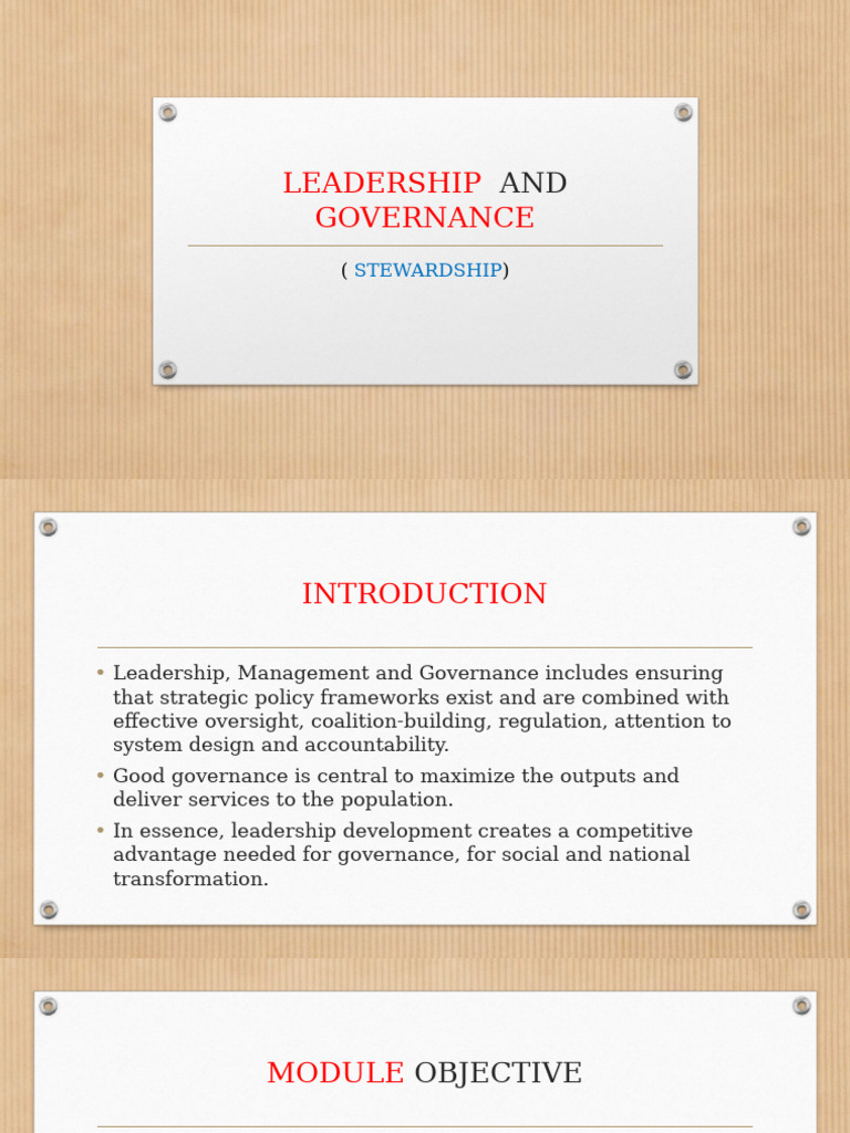 Leadership and Governance | PDF | Governance | Policy