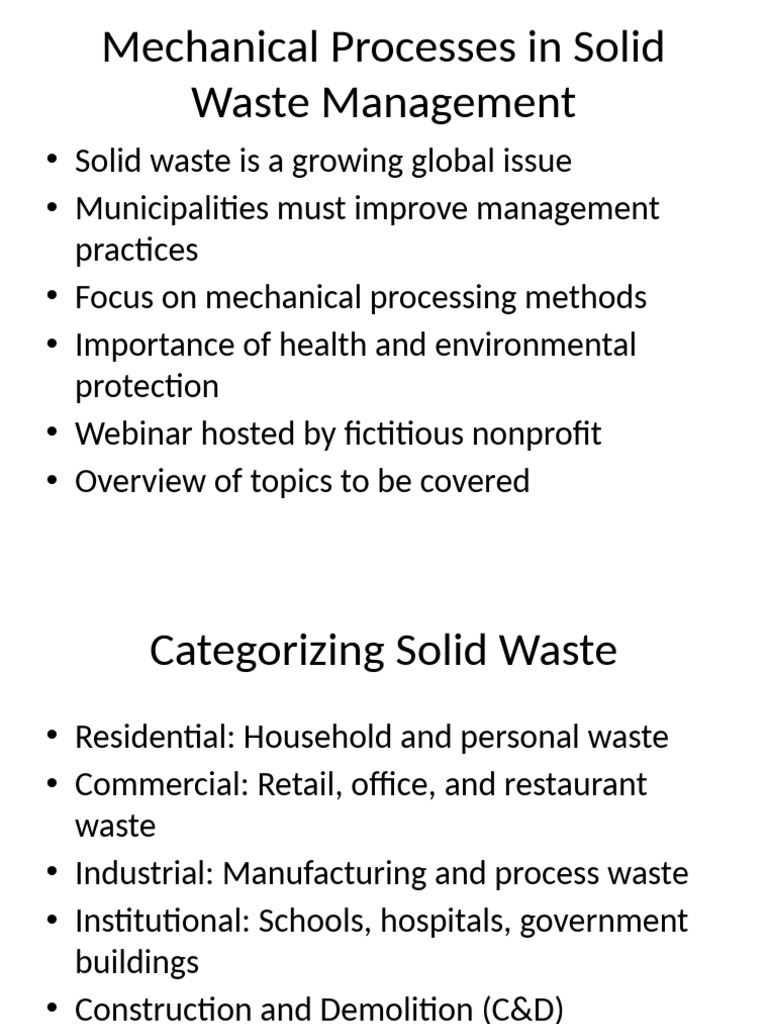 Solid Waste Webinar Presentation | PDF | Waste | Waste Management