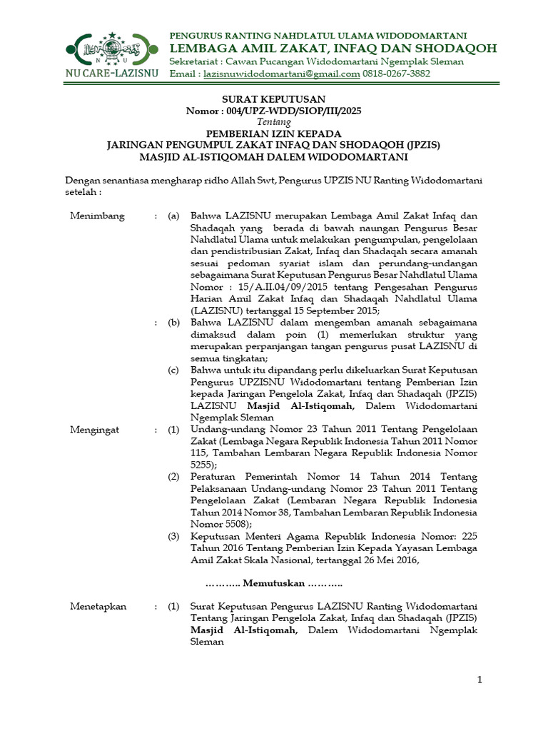 Sk Jpzis Masjid Dalem | PDF