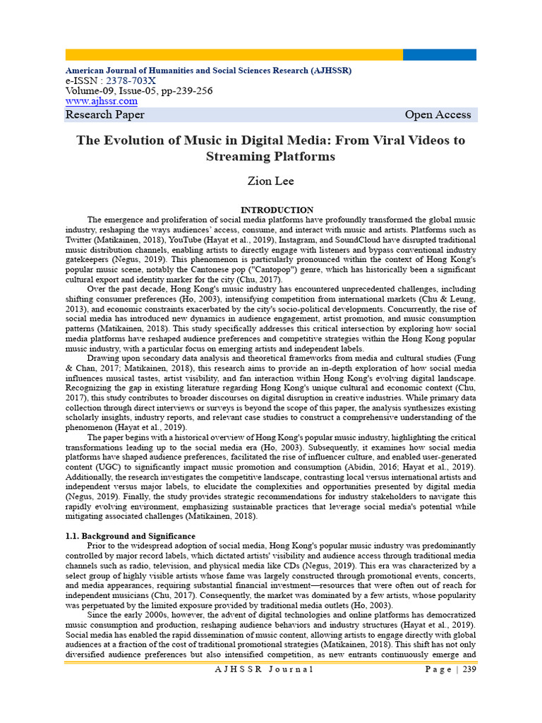 The Evolution of Music in Digital Media: From Viral Videos To Streaming ...