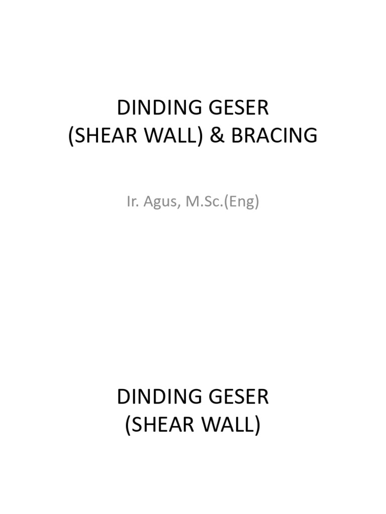 Dinding Geser dan Bracing dalam Konstruksi | PDF