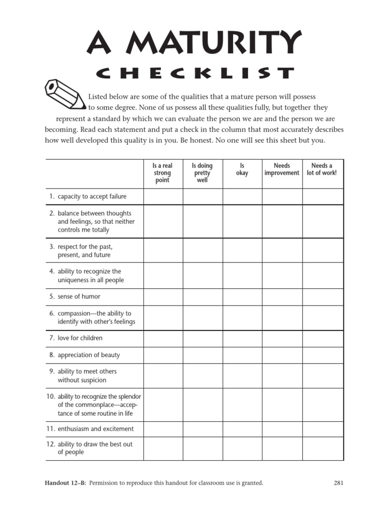 Maturity Checklist | PDF