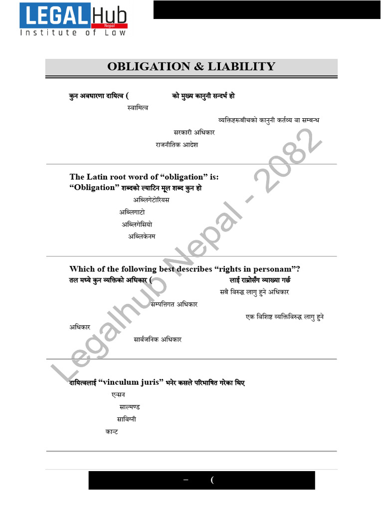 Unit 9 Obligation & Liability | PDF