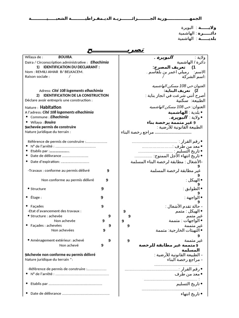 Demande de Regularisation REMILI AMAR | PDF