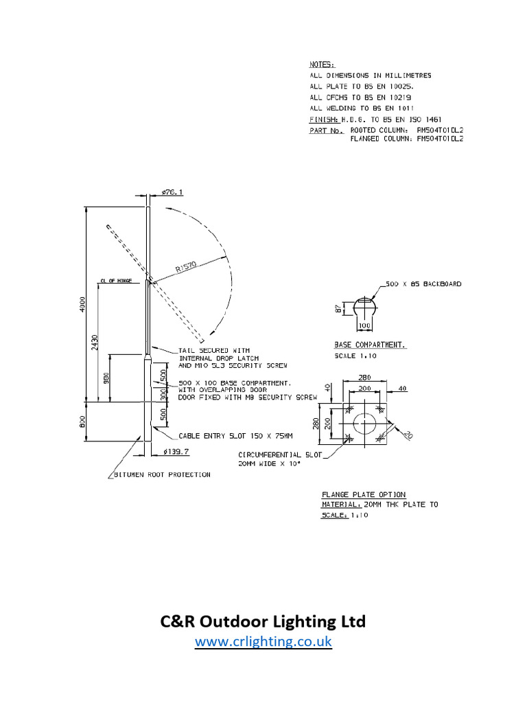 4M Mid-Hinged Lamp Column | PDF