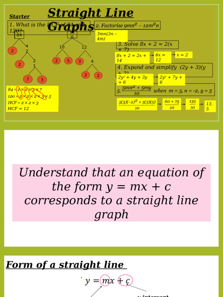 Understanding Straight Line Graphs | PDF | Slope | Elementary Mathematics