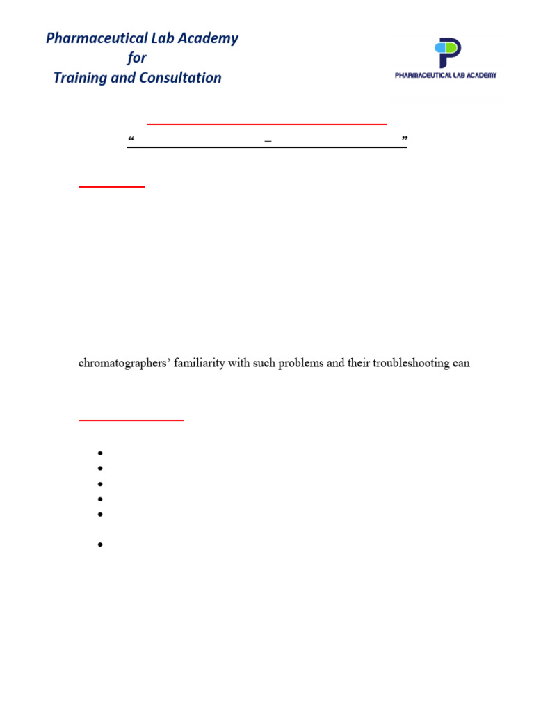 HPLC Troubleshooting - A Systematic Approach | PDF | High Performance ...