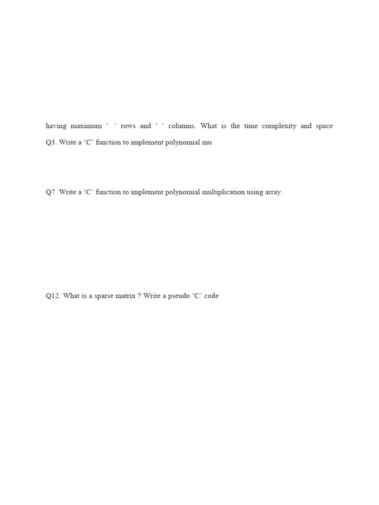 FDS Question Bank Theory Unit-II | PDF