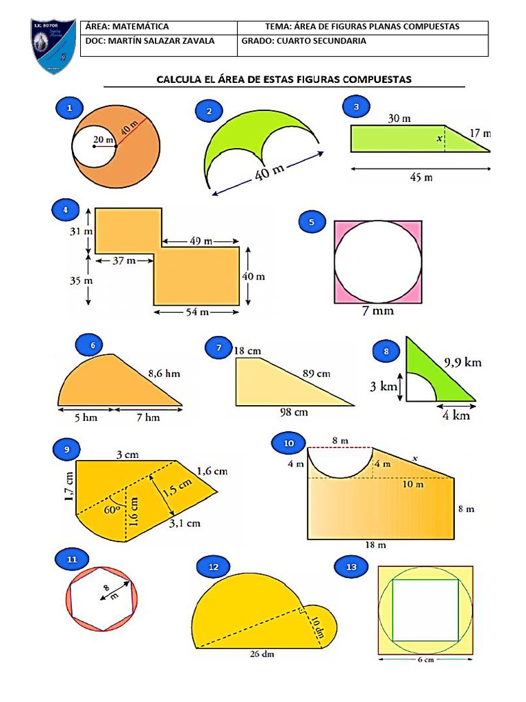 Área de Figuras Planas Compuestas | PDF