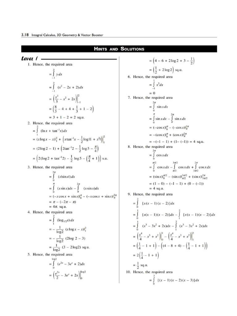Area Bounded by The Curve Solved Exercises | PDF