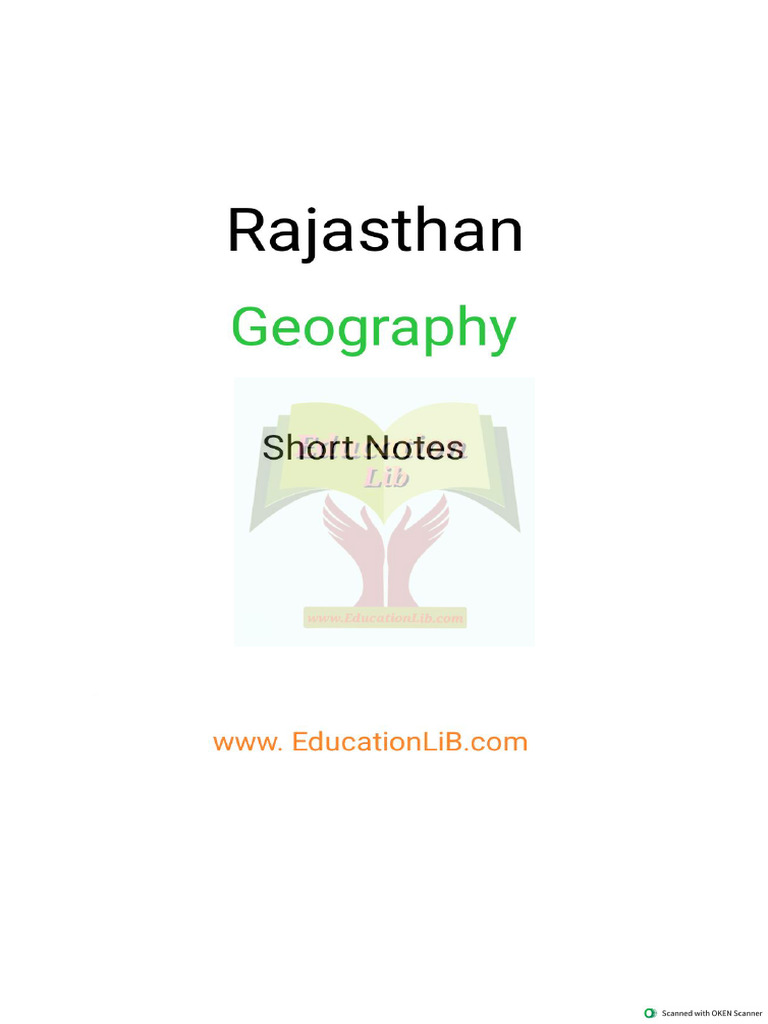 Rajasthan Geography Short Notes | PDF