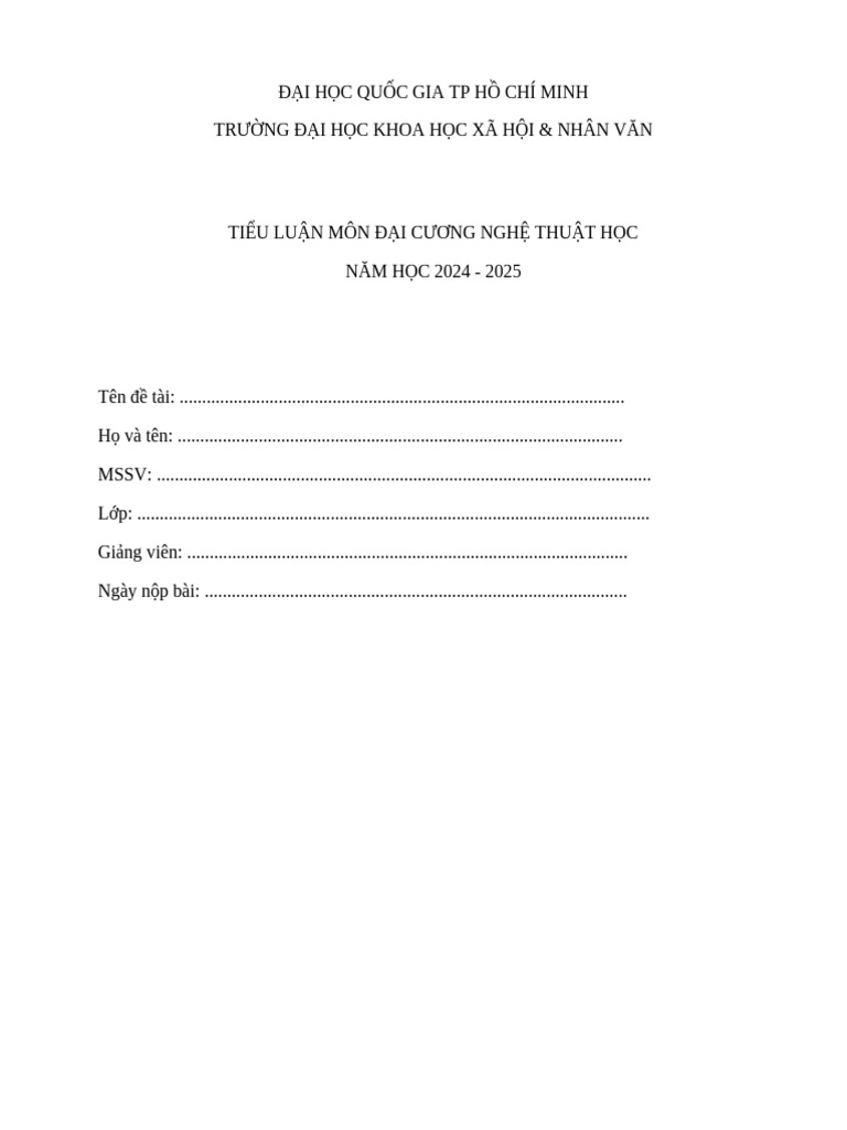 Mau Tieu Luan NTH | PDF