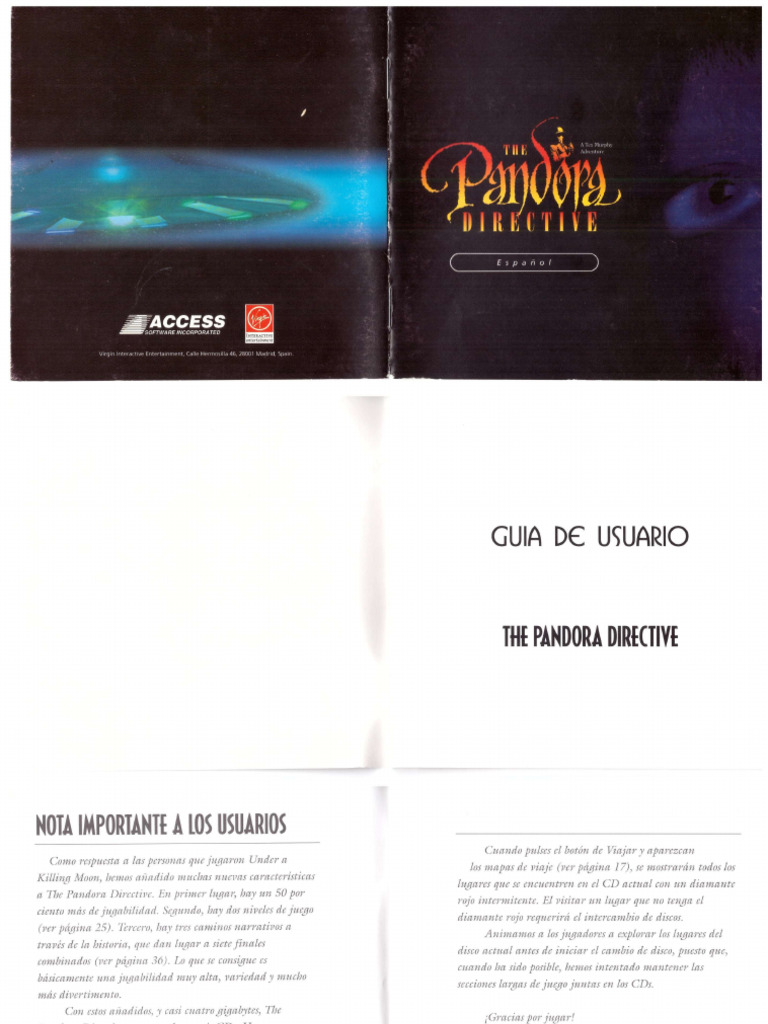 The Pandora Directive - Manual | PDF