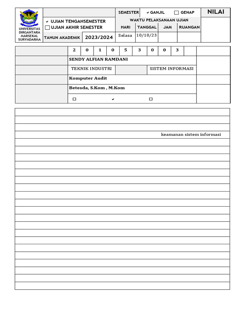 UTS Komputer Audit | PDF