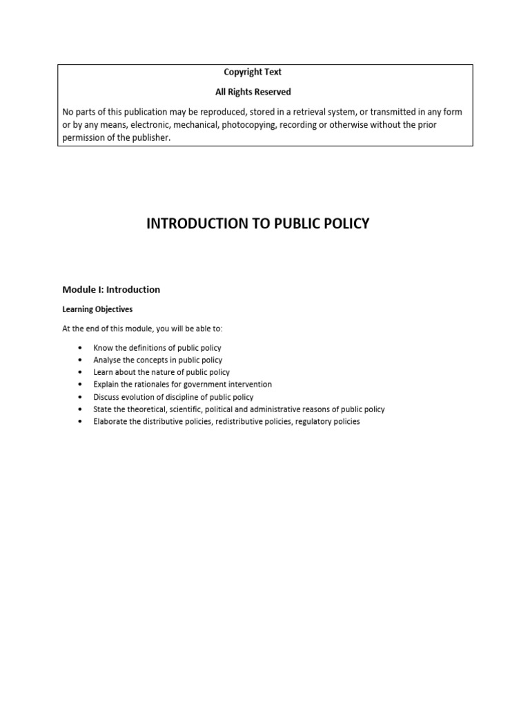 SLM_Introduction to Public Policy_03.08.2023 | PDF | Policy | Evaluation