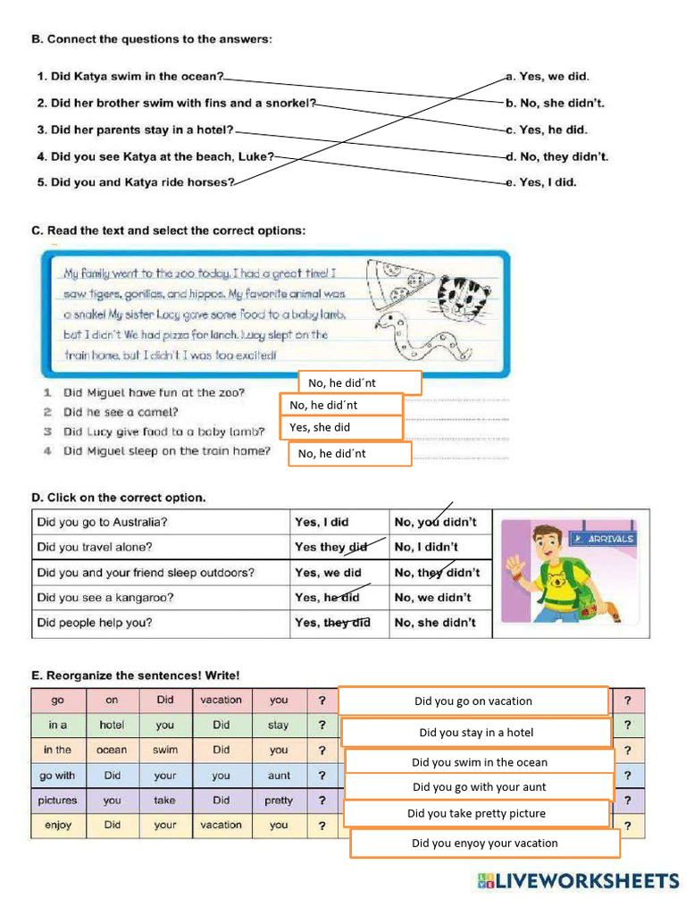 Negative and Question in Past Tense | PDF