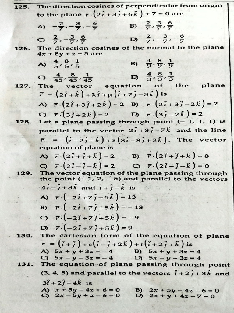 Linr and Plane Cett dpp1.. | PDF | Line (Geometry) | Euclidean Vector