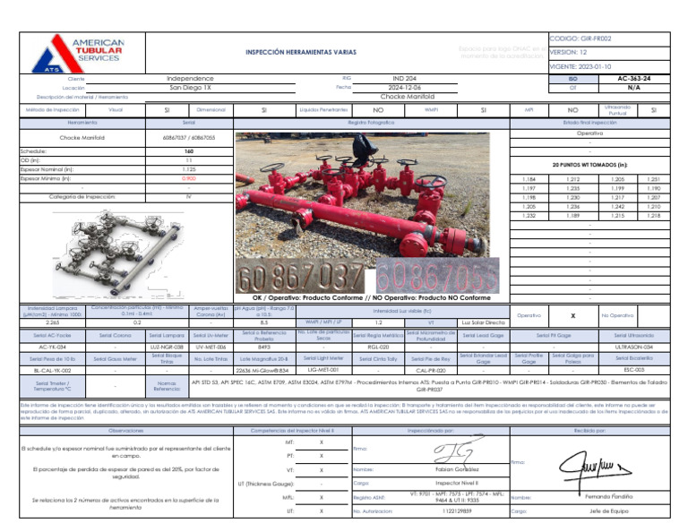 Choke Manifold 4 1-16 - Rig 204 | PDF