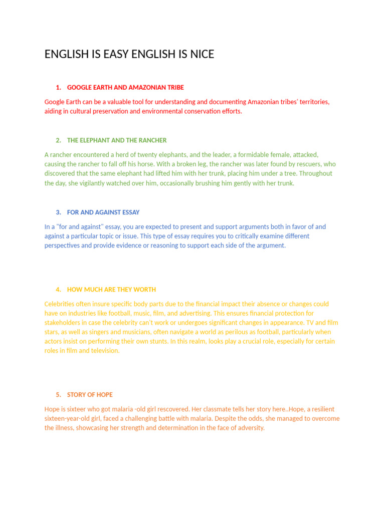English Is Easy English Is Nice | PDF