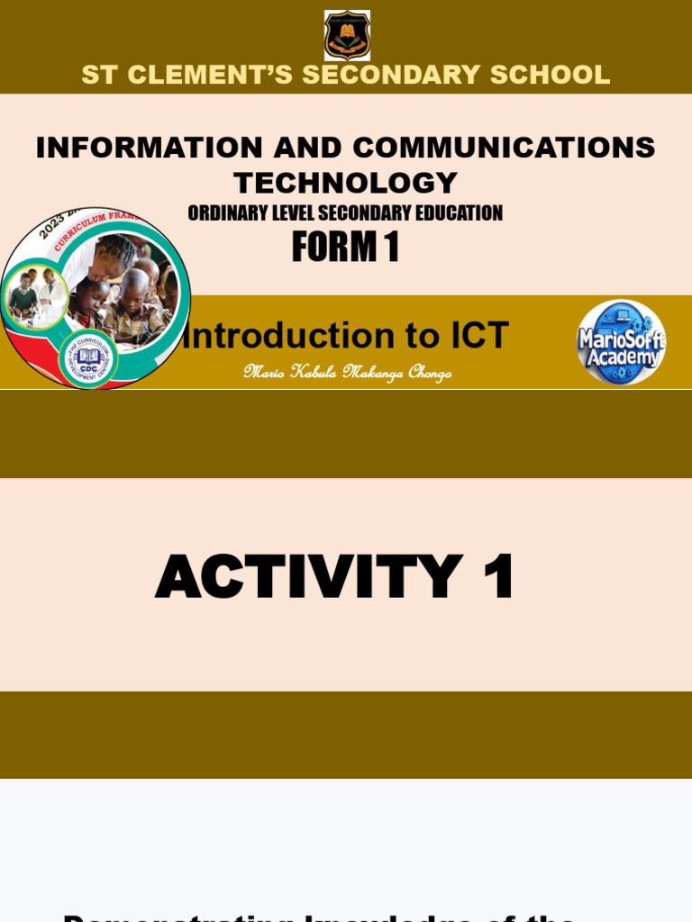 1.1 Introduction to Ict Form 1 | PDF | Computer Hardware | Educational ...