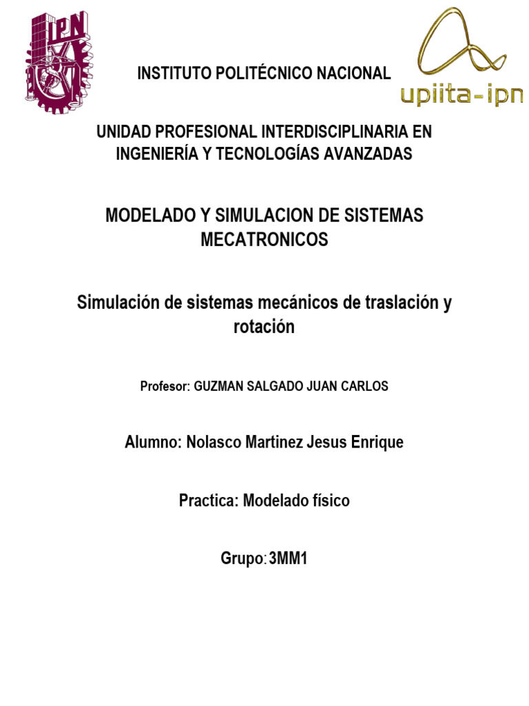 Reporte Practica Modelado Fisico-1 | PDF | Ecuaciones | Ecuaciones ...