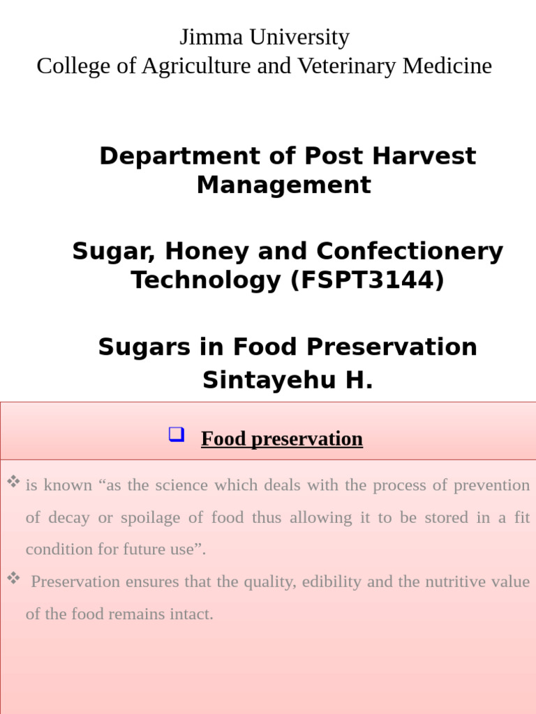 Sugar Processing Lecture 3 | PDF | Food Preservation | Sugar