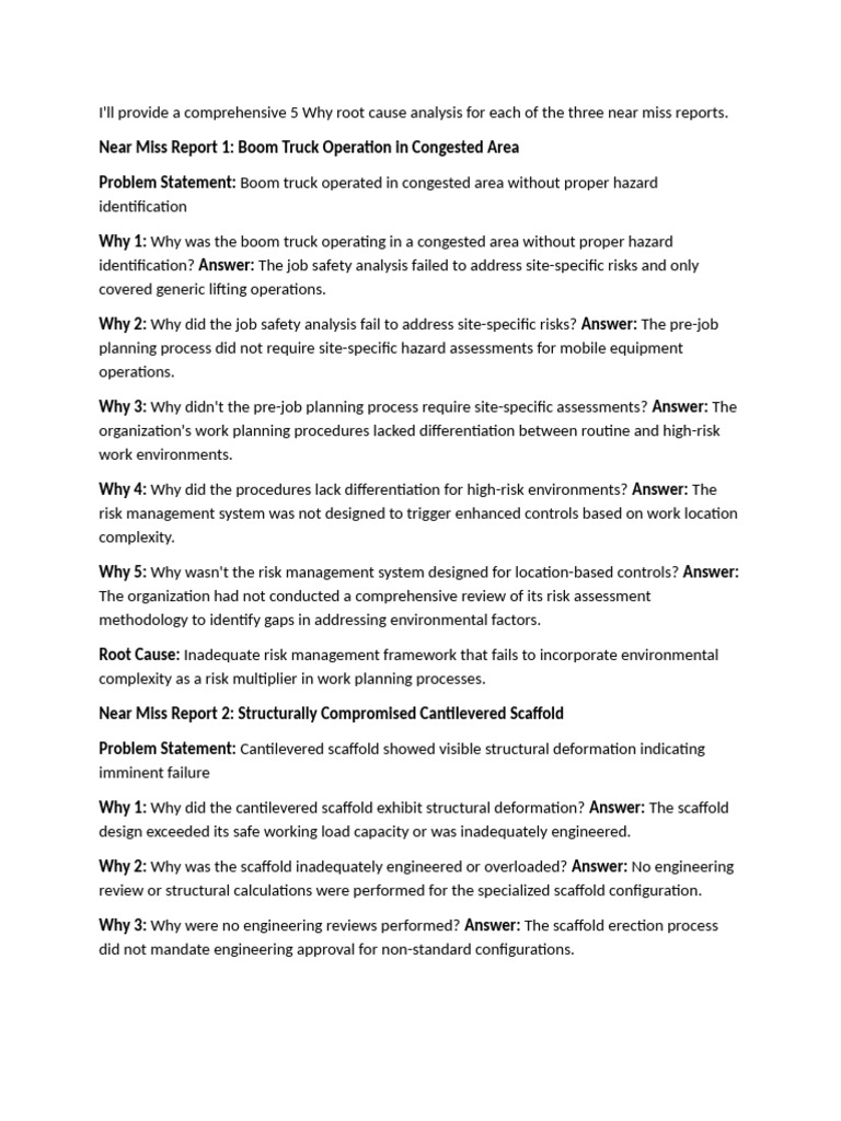 5 why analysis | PDF | Risk | Risk Management