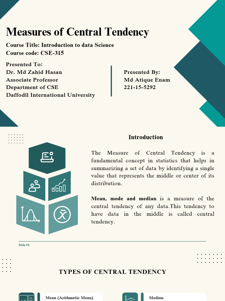 Measures of Central Tendency Explained | PDF | Mean | Mode (Statistics)