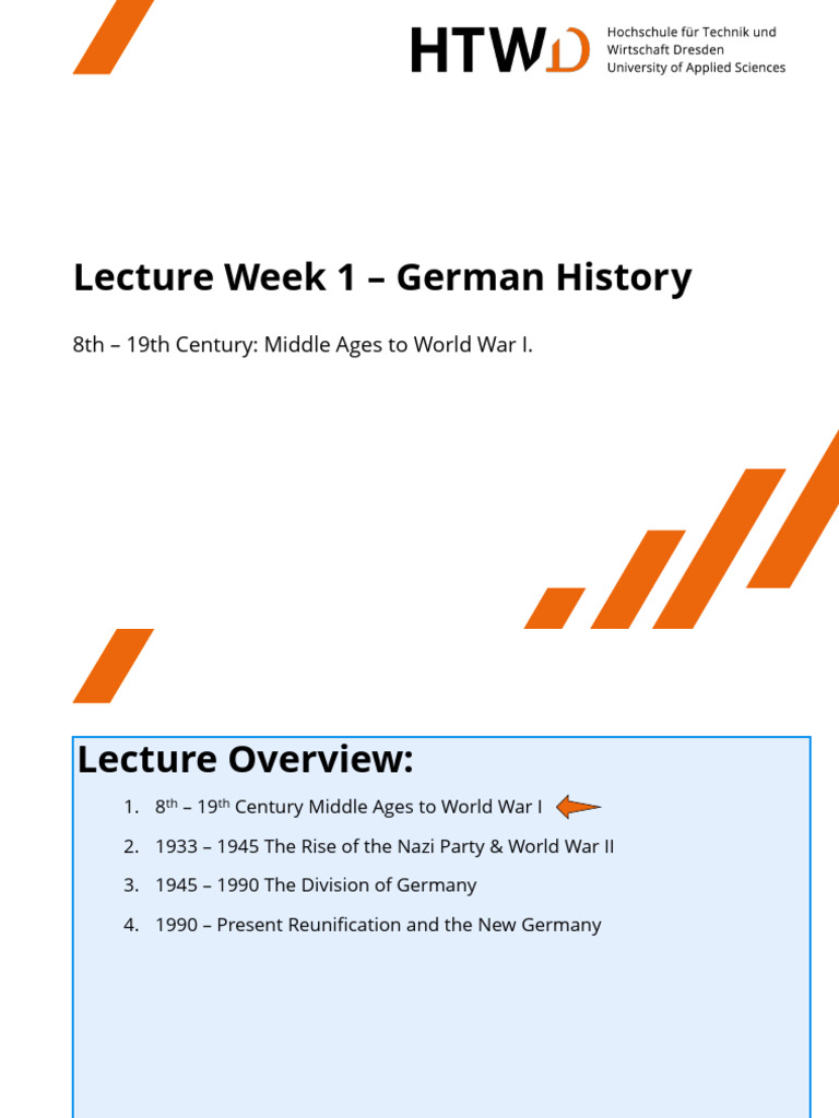Lecture Week 1 - German History | PDF | German Empire | Holy Roman Empire