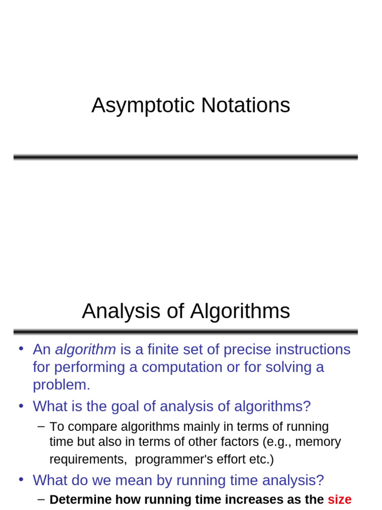 4-Introduction To Algorithms, Asymptotic Notations-27!04!2023 | PDF | Time Complexity ...