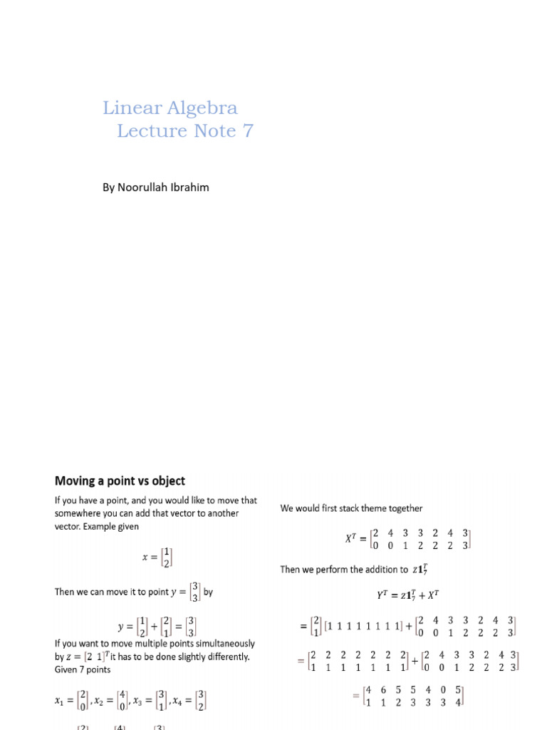 LinearAlgebra Lecture Note-7 | PDF