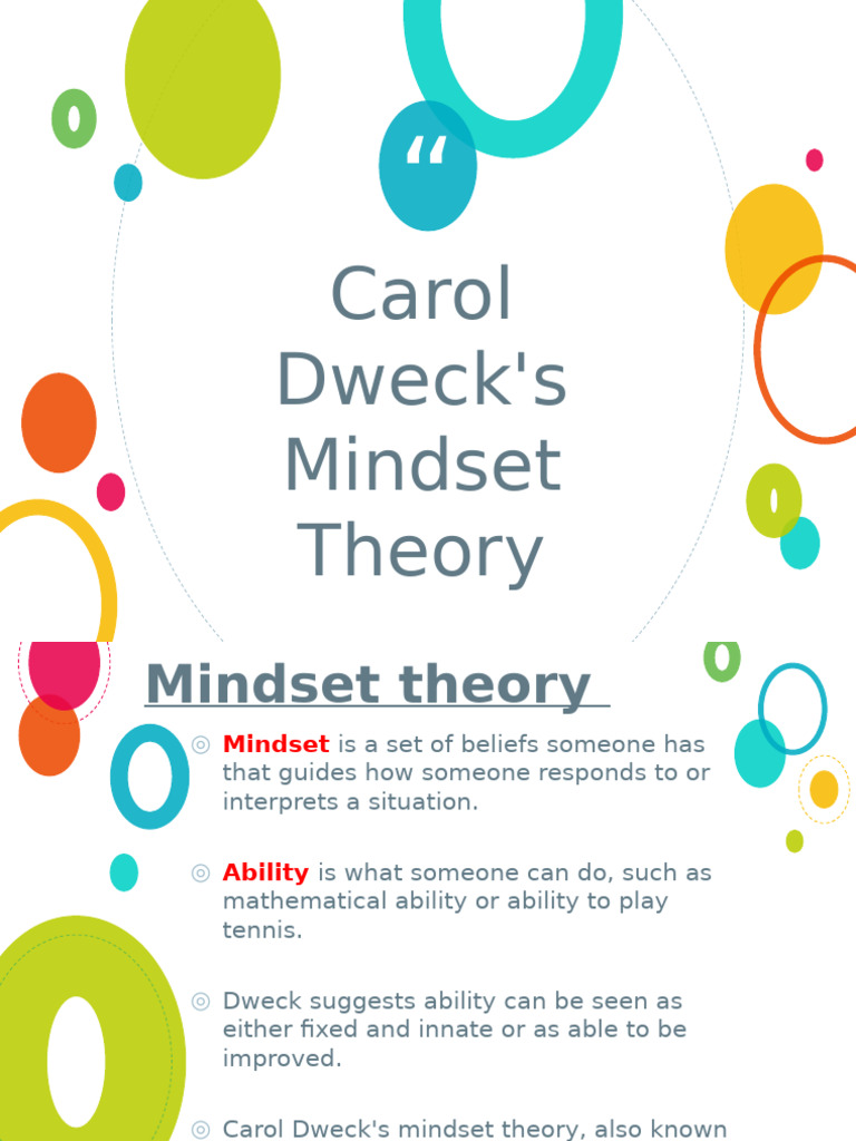 Carol Dweck's Mindset Theory | PDF | Mindset | Psychology