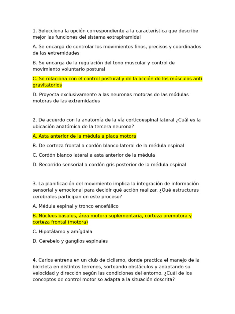 2P Examen Neuro | PDF | Cerebro | Cerebelo