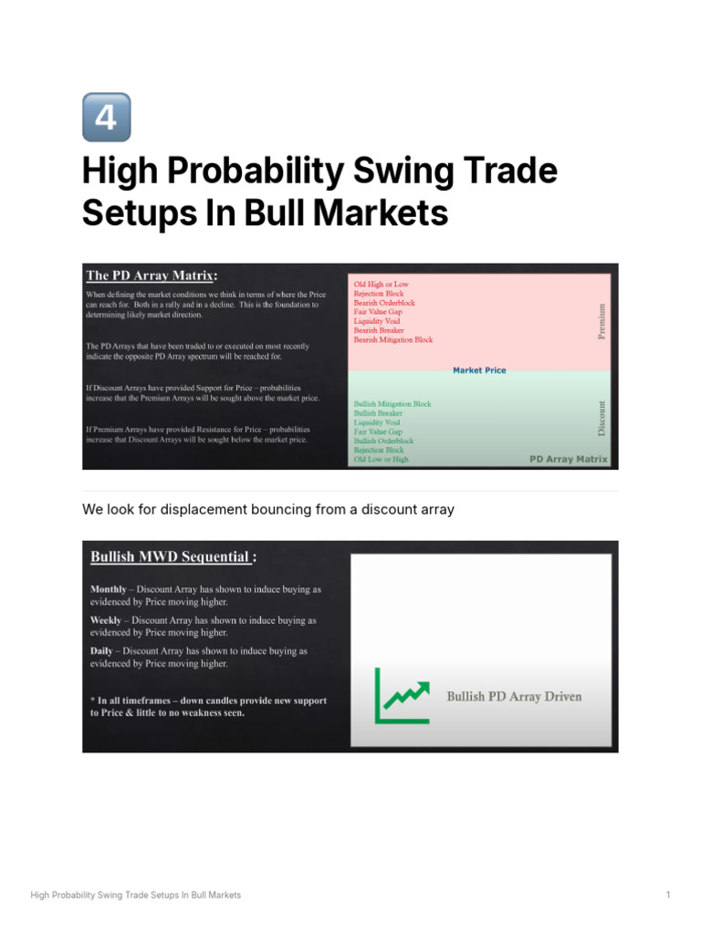 High Probability Swing Trade Setups in Bull Markets | PDF | Market ...