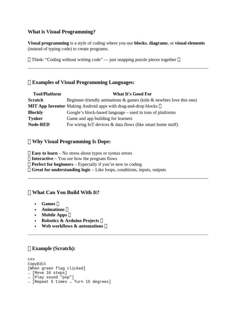 Introduction to Visual Programming | PDF