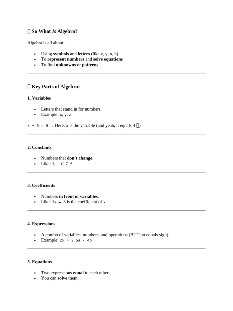 ? So What Is Algebra | PDF