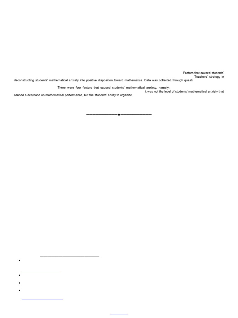 Deconstruction Mathematics Anxiety Into Motivation To Develop ...
