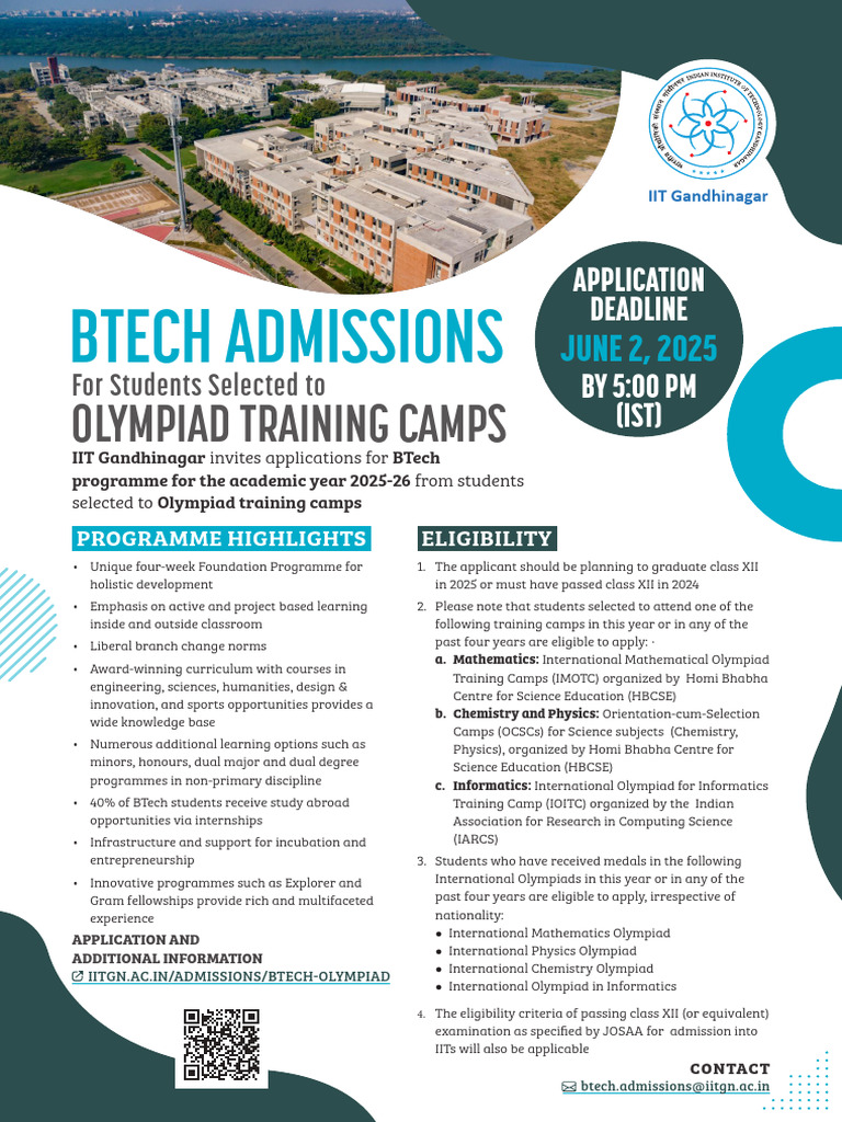 Olympiad BTech Admissions 2025 | PDF