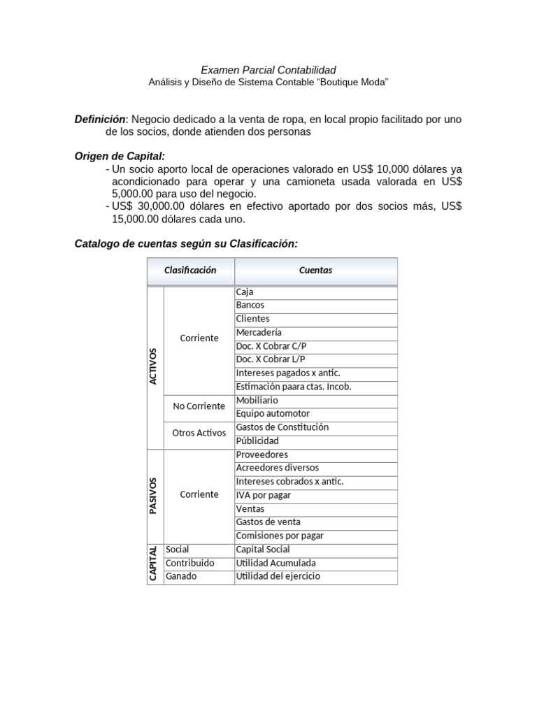 Examen Parcial Contabilidad Giovannella | PDF | Contabilidad | Economias