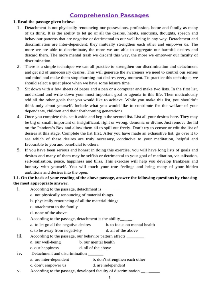 Comprehension Passages 10&12 | PDF | Moon | Spice