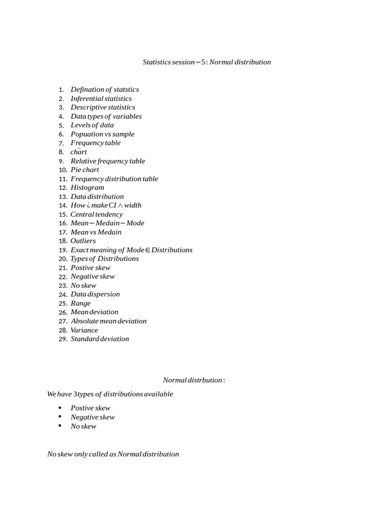 Statistics Session - 5 - Normal Distribution - Transformation Methods | PDF