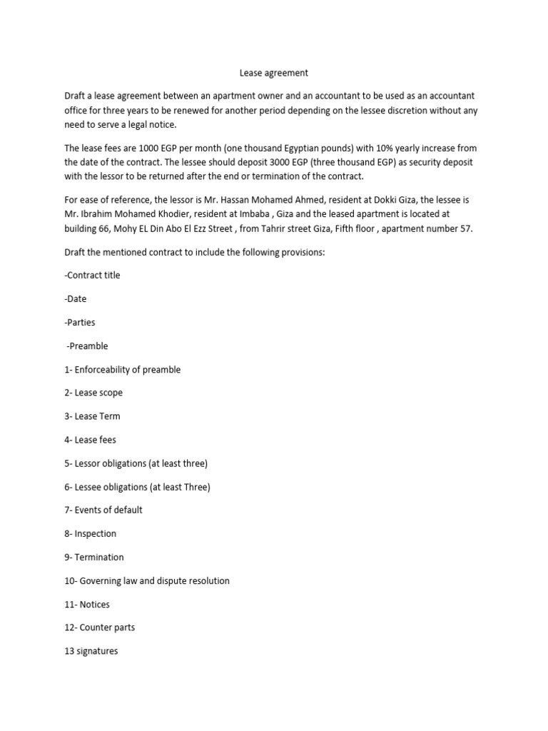 Emailing Lease Agreement | PDF