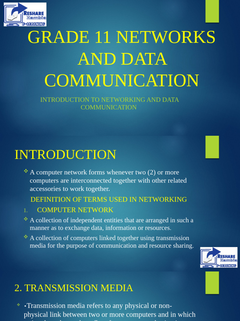 Chapter 3 Grade 11 Networks and Data Communication | PDF | Network Topology | Computer Network