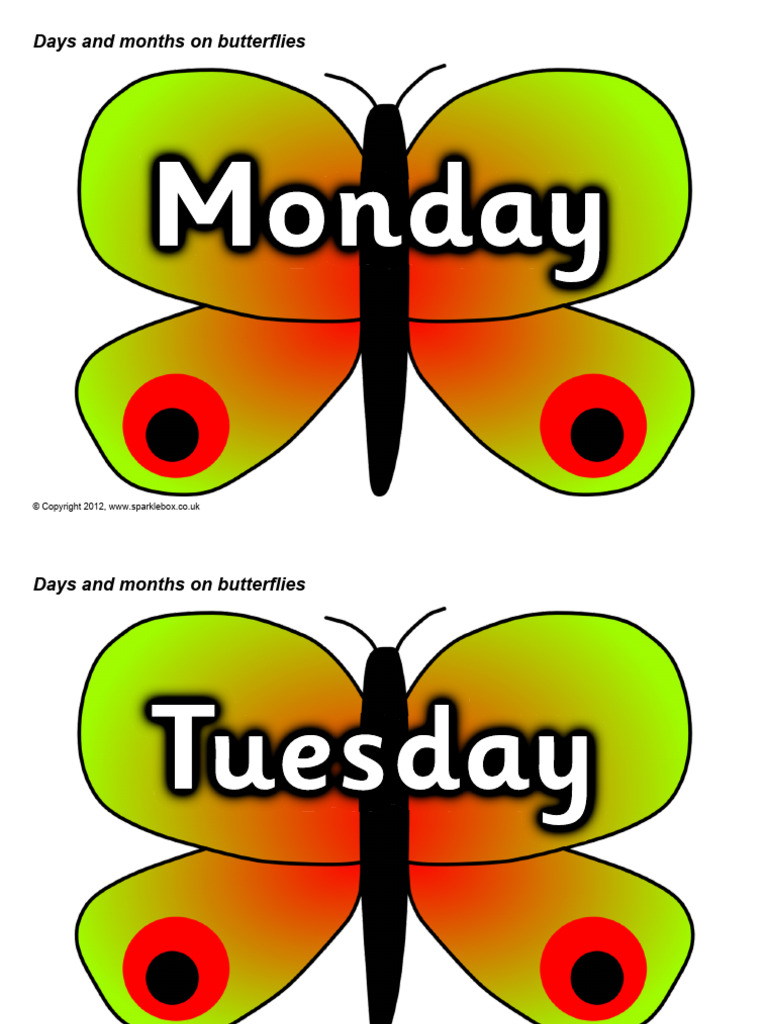 Days and Months with Butterflies | PDF