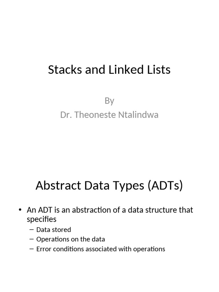 3 Lecture 3 Stacks and Linked Lists | PDF | Queue (Abstract Data Type) | Computer Programming