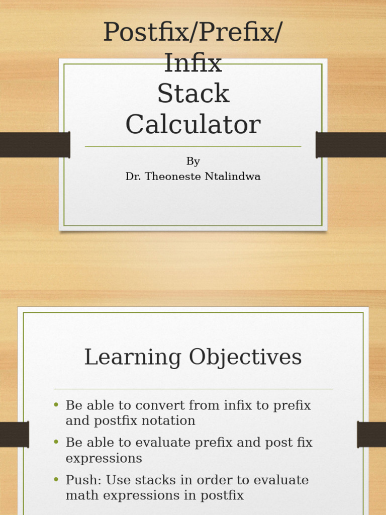 4 Lecture 13-03-2025-Postfix - Prefix - Infix - Stack Calculator | PDF | Computer Programming ...