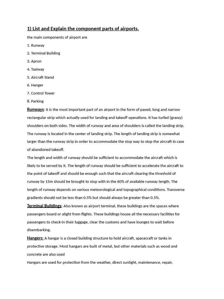 TE Module 5 Notes (Theory) | PDF | Runway | Airport