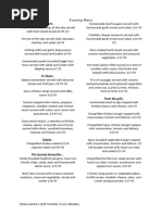 Table d’hôte Menu with Prices | PDF