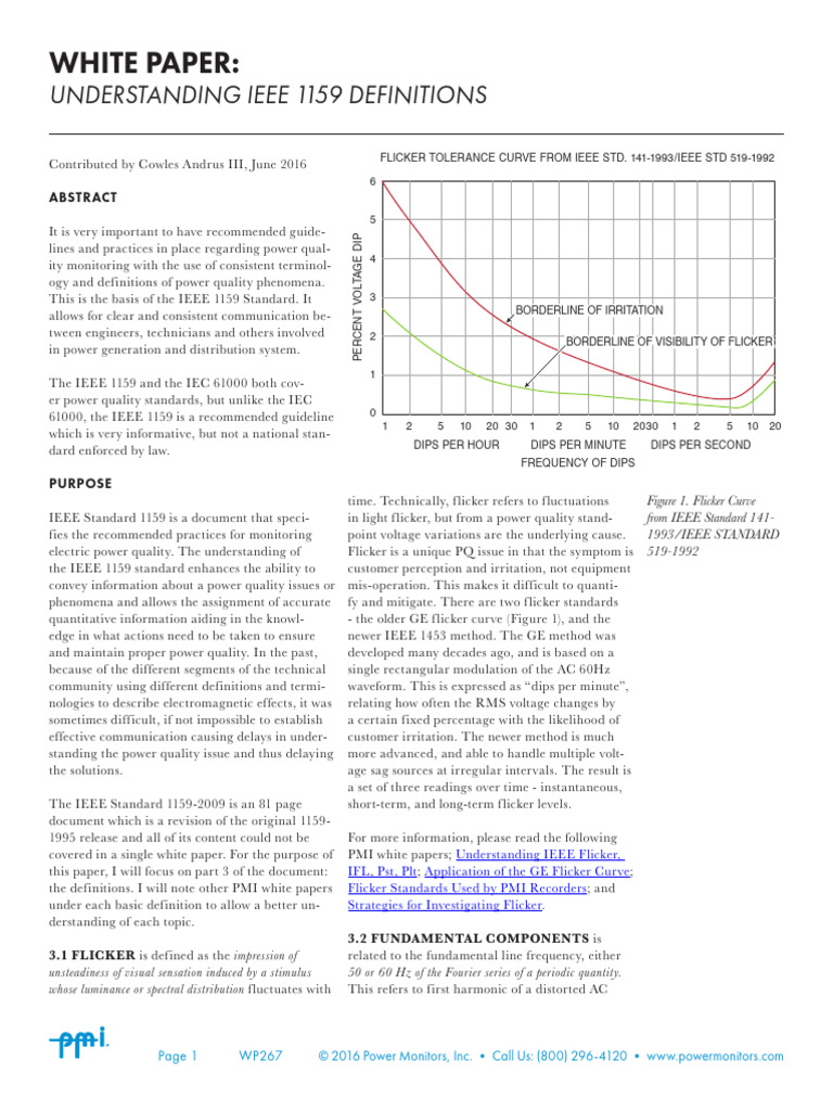 IEEE 1159 Power Quality Definitions | PDF | Root Mean Square ...
